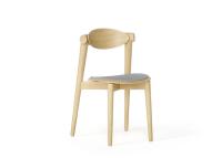 China Ash Wood Padded Restaurant Chair Black Open Paint Cushioned Armless For Cafe for sale