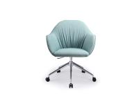 China Ruched Fabric Conference Chair Fabric Office Chair With Adjustable Rolling Aluminum Base for sale