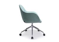 China Ruched Fabric Conference Chair Fabric Office Chair With Adjustable Rolling Aluminum Base for sale