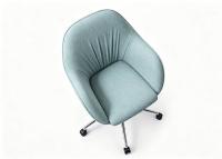 China Ruched Fabric Conference Chair Fabric Office Chair With Adjustable Rolling Aluminum Base for sale