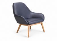 China Full Silicone Leather High Back Lounge Chair Wood Grain Metal Legs For Hotel Office for sale