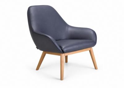 China Full Silicone Leather High Back Lounge Chair Wood Grain Metal Legs For Hotel Office for sale