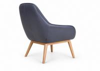 China Full Silicone Leather High Back Lounge Chair Wood Grain Metal Legs For Hotel Office for sale