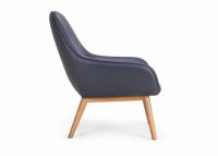 China Full Silicone Leather High Back Lounge Chair Wood Grain Metal Legs For Hotel Office for sale