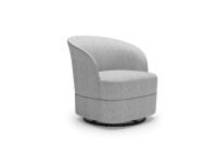 China Barrel Swivel Commercial Lounge Chair Fabric Accent Armchair Metal Base For Hotel for sale