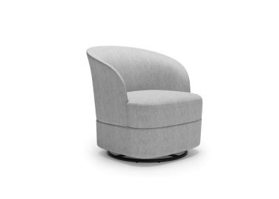 China Barrel Swivel Commercial Lounge Chair Fabric Accent Armchair Metal Base For Hotel for sale