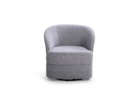 China Barrel Swivel Commercial Lounge Chair Fabric Accent Armchair Metal Base For Hotel for sale