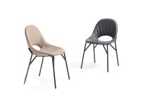 China PU Dining Chair With Cutout Ruched Backrest Metal Frame For Executive Dining for sale