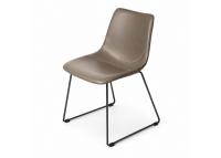 China Crazy Horse PU Leather Dining Chair With Steel Frame For Restaurant Hotel Cafe for sale