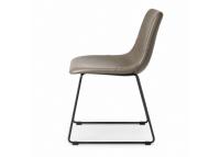 China Crazy Horse PU Leather Dining Chair With Steel Frame For Restaurant Hotel Cafe for sale