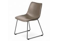 China Crazy Horse PU Leather Dining Chair With Steel Frame For Restaurant Hotel Cafe for sale