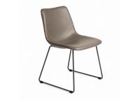 China Crazy Horse PU Leather Dining Chair With Steel Frame For Restaurant Hotel Cafe for sale