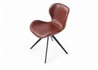 China Crazy Horse PU Leather Restaurant Dining Chair Ergonomic Design With Fixed Base for sale