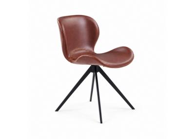 China Crazy Horse PU Leather Restaurant Dining Chair Ergonomic Design With Fixed Base for sale