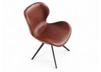 China Crazy Horse PU Leather Restaurant Dining Chair Ergonomic Design With Fixed Base for sale