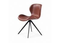 China Crazy Horse PU Leather Restaurant Dining Chair Ergonomic Design With Fixed Base for sale
