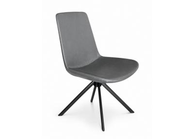 China Crazy Horse PU Leather Restaurant Dining Chair Injection Foam Padded For Reception for sale