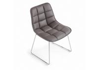 China Tufted PVC Leather Dining Chair With Stainless Steel Frame For VIP Lounge for sale