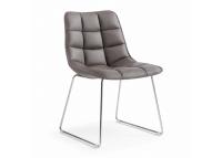 China Tufted PVC Leather Dining Chair With Stainless Steel Frame For VIP Lounge for sale