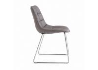 China Tufted PVC Leather Dining Chair With Stainless Steel Frame For VIP Lounge for sale