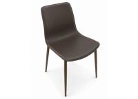 China Modern Dining Chair In Firm Microfiber Leather With Bronze Finish Metal Legs for sale