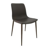 China Modern Dining Chair In Firm Microfiber Leather With Bronze Finish Metal Legs for sale