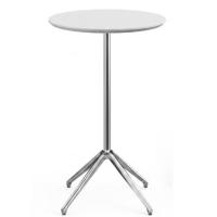 China Modern Round Bar Table With Wood Top And Polished Aluminum Base For Bistro Pub for sale