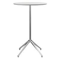 China Modern Round Bar Table With Wood Top And Polished Aluminum Base For Bistro Pub for sale