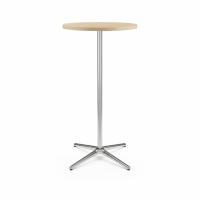 China Round Wood Grain Top Bistro Table Aluminum Base For Bar Hotel Hospitality for sale
