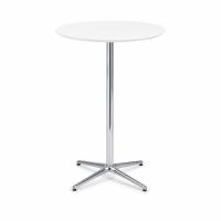 China Round White Powder Coated Bar Table With Polished Aluminum Star Base for sale