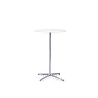 China Round White Powder Coated Bar Table With Polished Aluminum Star Base for sale