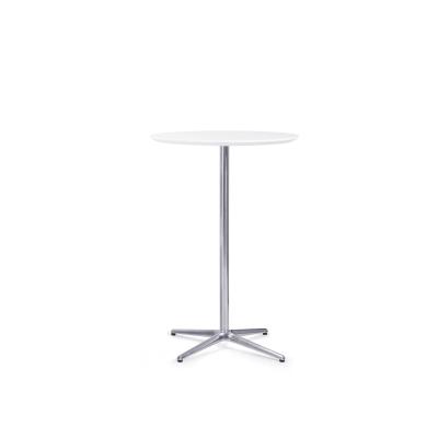 China Round White Powder Coated Bar Table With Polished Aluminum Star Base for sale