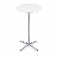 China Round White Powder Coated Bar Table With Polished Aluminum Star Base for sale