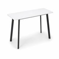 China Modern Bar Table With White MFC Top Black Metal Legs For Hotel Lounge Office for sale