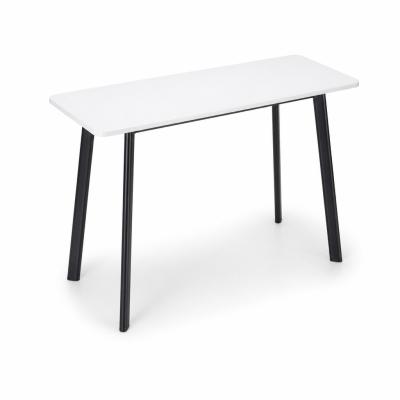 China Modern Bar Table With White MFC Top Black Metal Legs For Hotel Lounge Office for sale