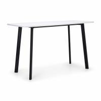 China Modern Bar Table With White MFC Top Black Metal Legs For Hotel Lounge Office for sale