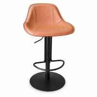 China Swivel Bar Stool Height Adjustable Counter Chair Faux Leather Seat Black Base for sale