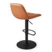 China Swivel Bar Stool Height Adjustable Counter Chair Faux Leather Seat Black Base for sale
