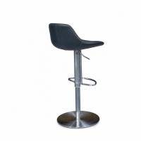 China Swivel Bar Stool Height Adjustable With Faux Leather Seat Round Stainless Base for sale