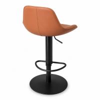 China Swivel Bar Stool Height Adjustable Counter Chair Faux Leather Seat Black Base for sale