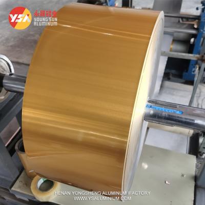 China Food Grade Golden Aluminum Foil Roll 0.006-0.2mm for Chocolate Packaging Fresh and Moisture Proof for sale