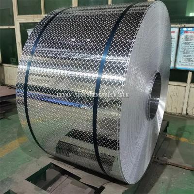 China 1-Bar Aluminum Checkered Plate 6061 6063 6082 Alloys 2-6mm Thickness 80-3000mm Width for sale