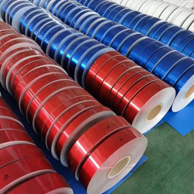 China Color Coated Aluminum Strips 0.04mm-1.2mm Thickness in 1100 3003 3005 3105 8011 Alloys with PVDF PE Coating for sale