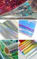 China Colorful Laser Transparency Film with 1600mm Slitting Width and 0.019-0.022mm Iridescent PET Thickness for sale