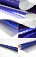 China Bright Blue Laminated Aluminum Foil AL+PET 0.012-0.07mm PET Thickness with 1600mm Max Width for sale