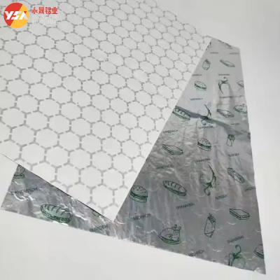China Food Grade Hexagonal Aluminum Foil Burger Paper 25x35 cm 8011 Alloy for Fast Food Packaging for sale