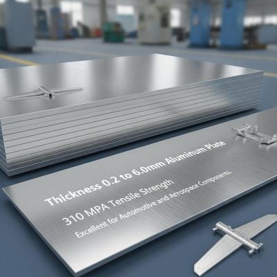 China Thickness 0.2 to 6.0mm Aluminum Plate Providing 310 MPa Tensile Strength Excellent for Automotive and Aerospace Components for sale