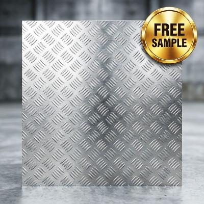 China Color Coated Aluminum Checkered Plate 3003 5052 PE PVDF Black Red 3 Bar Anti Slip 1220x2440mm for sale