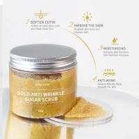 China 210g 24K Gold Exfoliating Sugar Body Scrub OEM Skin Care Products GMPC Approval for sale