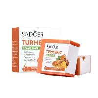 China Herbal Natural Turmeric Soap Bar For Face Body Wash Dark Spots Intimate Areas Underarms for sale